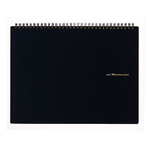 Maruman MNEMOSYNE Notebook 8.66 x 11.69 Inches (Horizontal A4), 5mm-squared, 70 Sheets (N180A), black