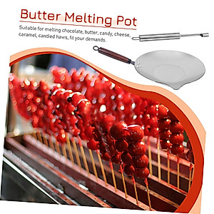 Ciieeo Tanghulu Sugar Pan Sugar Dipping Pan Cast Iron Grilling Wok Melt Pan with Handle Metal Cookware Woks & Stir-fry Pans Glass Pots for Cooking on Stove Candies Melting Pot Appliance Heavy