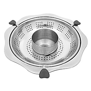 Leblett Stainless Steel Shabu Shabu Hot Pot And Filter Grid Combo,14“ Inner Dia Large Lifting Hot Pot W/Lifting Strainer,Fit Induction Cooktop Gas Stove Ceramic Stove,for 8-12 Persons(w/Small Pot,A)