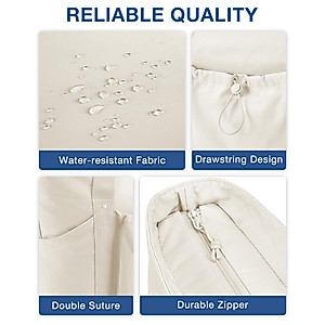 BAGSMART Women Tote Bag Large, Travel Tote Shoulder Bag with Compartment and Zipper, Top Handle Handbag for Travel, Work, Beach, Gym, Shop (Beige)