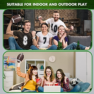 Jerify 9 Pack Rubber Footballs 9 Inch Rubber Footballs Playground Inflatable Football Bulk for Kids Comfortable Grip Football for Junior Youth Outdoor(Brown)