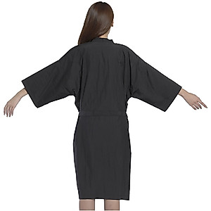 PERFEHAIR Salon Client Gowns Kimono Style, Hair Salon Smocks Capes- 43 Inch Long (Black)