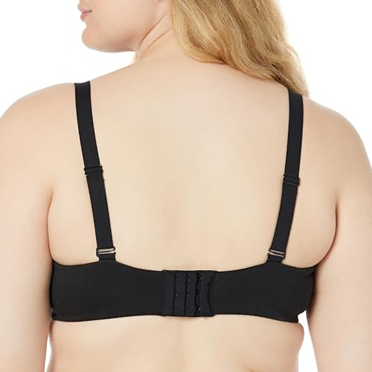 Amazon Essentials Women's Demi Cup Cotton Bra, Pack of 2, Black/White, 36D