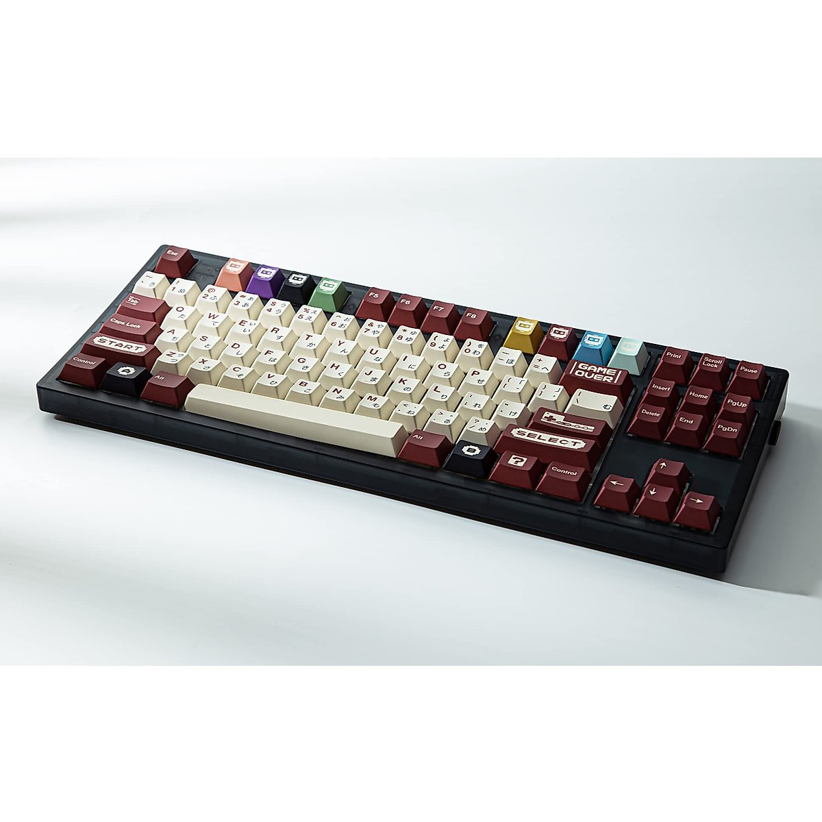 Cherry Profile PBT Keycaps 141 Keys Set Custom Dye Sublimation ANSI Layout for Cherry MX Switches Gateron Kailh Box Mechanical Keyboards Retro FC Gaming Theme