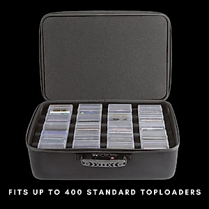 Card Titan Pro Toploader and One Touch Card Trading Card Storage Box with Zipper Lock - Sports Card Deck Box Fits Up to 400 Sleeved Pokemon Baseball Football Playing Cards or up to 80 Magnetic Cases