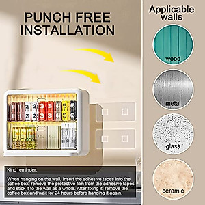 LELE LIFE K Cup Holder Organizer, 2 Tier Clear Acrylic Coffee Pod Holder Tea Bag Organizer, Space-Saving Slim Coffee Bar Organizer Coffee Station Organizer for Countertop or Wall