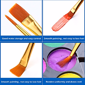 AROIC Acrylic Paint Brush Set, 2 Packs / 20 pcs Nylon Hair Brushes for All Purpose Oil Watercolor Painting Artist Professional Kits (Black)