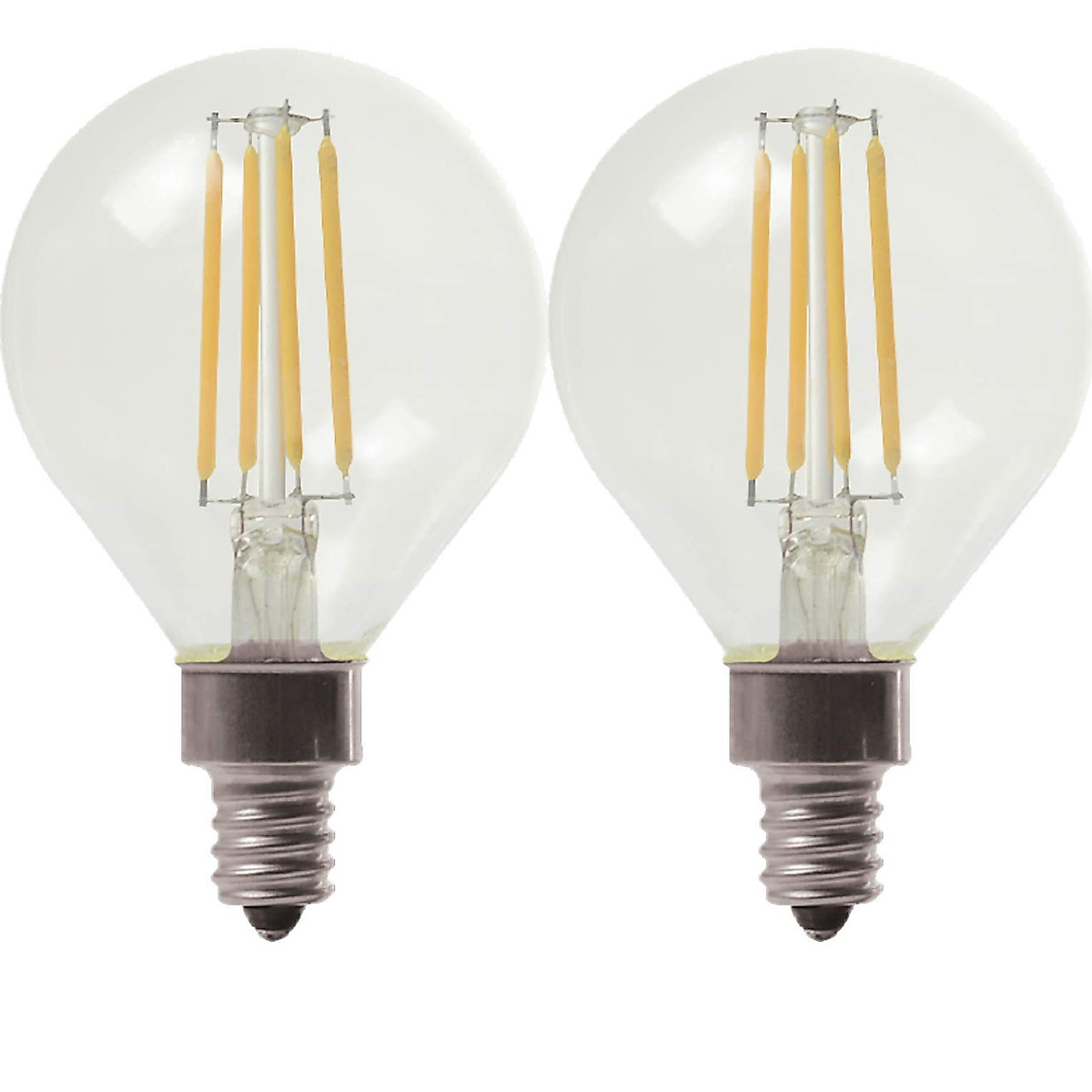 GE Refresh LED Light Bulbs, 40 Watt, Daylight, G16.5 Globe Bulbs, Small Base (2 Pack)