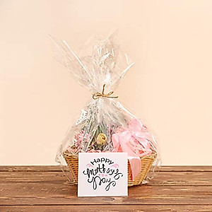 Morepack Extra Large Cellophane Bags,35x47 Inch Big Clear Basket Bags 10PCS Jumbo Cellophane/Cello Wrap for Gift Baskets