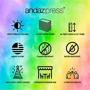 Andaz Press Crepe Paper Streamer Hanging Party Decorations Kit, 240-Feet, Yellow, Orange, Brown, 1-Pack, 3-Rolls, Colored Thanksgiving Fall Autumn Wedding Baby Bridal Shower Birthday Supplies