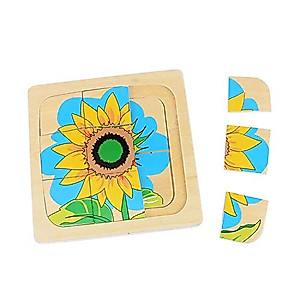 Montessori Children Wood Plant Education Toy Baby Toddler Life Cycle of Sunflower Puzzles Jingsaw Preschool Brinquedos Juguets
