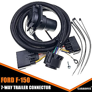CARROFIX Vehicle-Side T-Connector Custom Tow Wiring Harness with 7-Way RV Blade Trailer Connector for 2015-2021 Ford F-150, black (C0165)