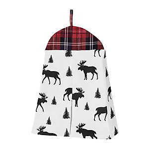 Sweet Jojo Designs Grey, Black and Red Woodland Plaid and Arrow Rustic Patch Baby Boy Crib Bedding Set 4 pieces - Flannel Moose Gray