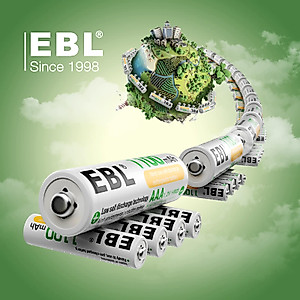 EBL Rechargeable AAA Batteries 1100mAh Ni-MH Triple A Batteries, Precharged Long Lasting AAA Battery - 8 Counts