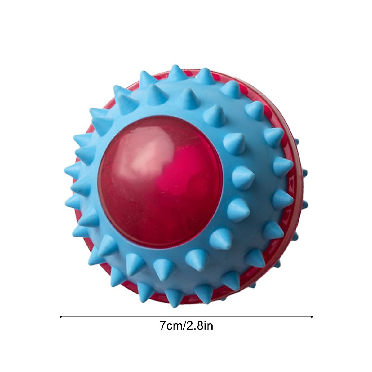 Dog Chewing Ball, Interactive Dog Teething Toy Bite Resistant Dog Toy Ball with LED Flash Light for Small Medium Dogs (Diameter 2.8")