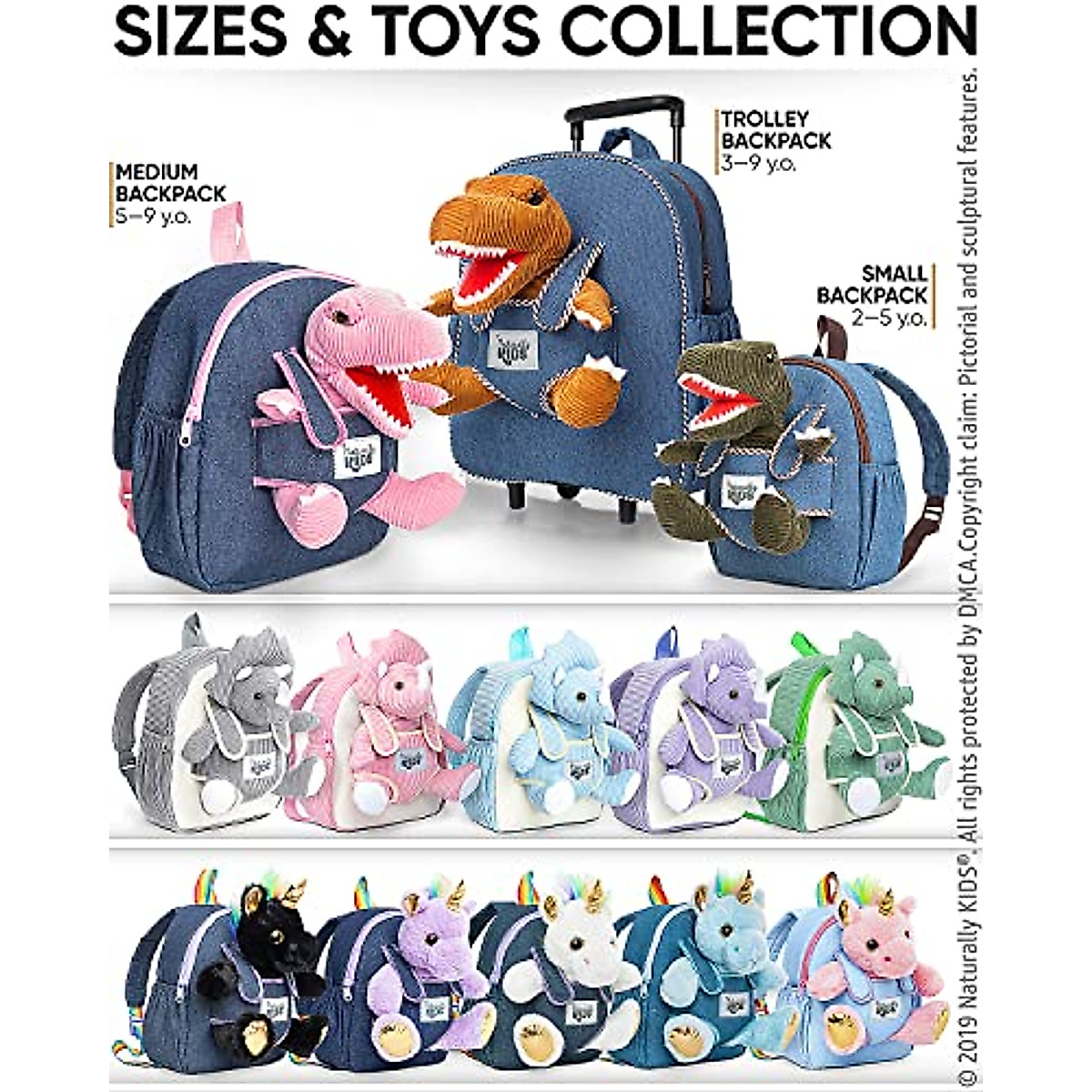 Naturally KIDS Small Dinosaur Backpacks