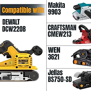 POWERTEC 110430 3 x 21 Inch Sanding Belts, 80 Grit Aluminum Oxide Belt Sander Sanding Belt for Portable Belt Sander, Wood & Paint Sanding, Metal Polishing, 10PK