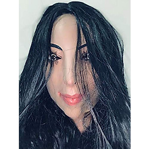 HENGYUTOYMASK Latex Female Mask Rubber Human Woman Face Realistic Overhead Masks Fancy Doll Costume