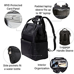 Baggallini womens Soho Backpack, Black, One Size US