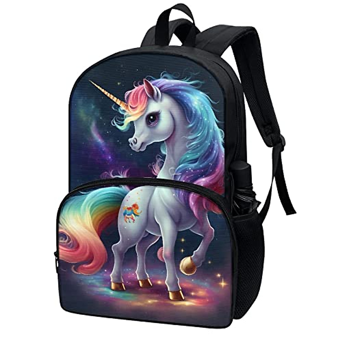 DMOYALA Unicorn Backpack Backpack for Boys School Kids Galaxy Universe Bookbag Elementary Book Bag Girls Simple Daypack Rucksack
