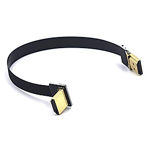 Kework FPV HDMI Cable, 20cm FPV HDMI Slim Flat Cable, 90 Degree Upward Standard HDMI Male Interface to Standard HDMI Male Interface for RED BMCC FS7 C300 (Single Upward)