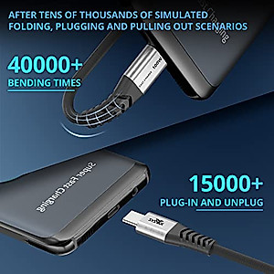 XYYZYZ USB C to USB C Cable 100W [6.6ft 2 Pack] 5A PD QC USBC to USBC Fast Charging Cable Nylon Braided Type C to Type C Cable Compatible with Galaxy S22 MacBook Pro, iPad Pro, iPad Air-Black