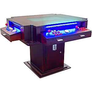 Creative Arcades Full Size Commercial Grade Cocktail Arcade Machine | 2 Player | 1162 Games | 26" LCD Screen | 3 Sided | 4 Sanwa Joysticks | Trackball | 2 Stools Included | 3 Year Warranty