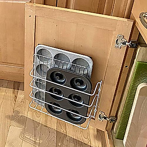 Evelots Cutting Board/Wrap/Foil/Wax Paper Storage Rack-Wall/Door Mount-White