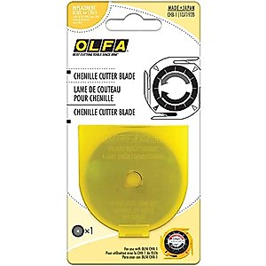 OLFA Chenille Cutter Replacement Blade, 1 Blade (CHB-1) - Tungsten Steel Circular Rotary Cutter Blade for Chenille Fabric, Crafts, Sewing, Quilting, Replacement Blade: Fits OLFA CHN-1 Chenille Cutter