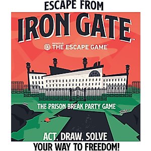 The Escape Game: Escape from Iron Gate - The Puzzle Completing, Drawing, Acting and Trading Prison Break Party Game by Pressman, Multi Color