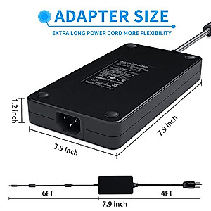 VHBW Replacement for Dell 240W Power Supply, Laptop Charger Compatible with Dell Alienware 13 15 17 M17 M15 X51 M17X M18X, Dell G3 G5 G7 G15, Precision 7710 7730 7520 M6800 M6700, PA-9E AC Adapter