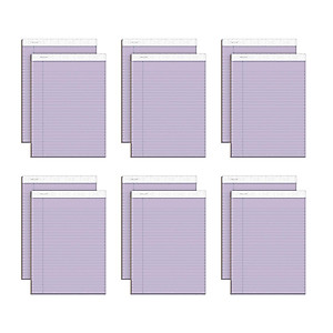 TOPS Prism Writing Pads, 8-1/2" x 11-3/4", Legal Rule, Orchid, Perforated, 50 Sheets, 12 Pack (63140)