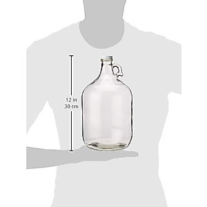 FastRack Glass Water Bottle Includes 38 mm Metal Screw Cap, 1 gallon Capacity, Clear (MN-TF9E-S1RA) & North Mountain Supply - RS-PC-12 Red Star Premier Classique Wine Yeast - Pack of 12 - Fresh Yeast