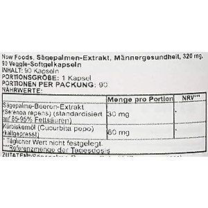 NOW Supplements, Saw Palmetto Extract 320 mg with Pumpkin Seed Oil, Men's Health*, 90 Veg Softgels