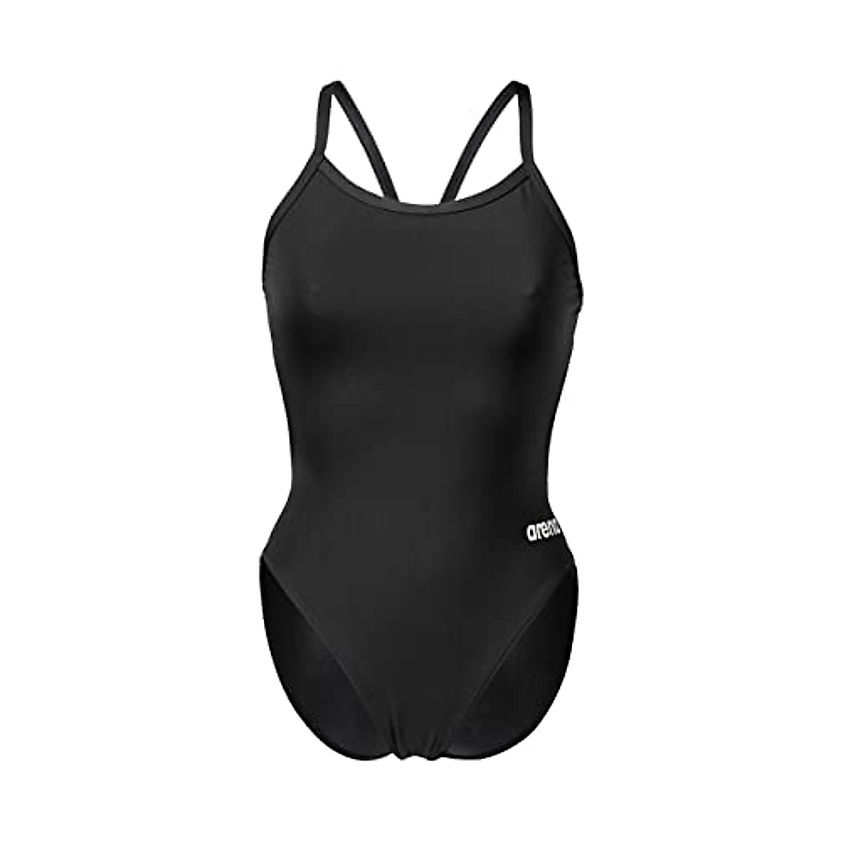 ARENA Women's Solid Team MaxLife Swimsuit Challenge Back One Piece Ladies Bathing Suit Competition Training Athletic Swimwear, Black/White, US Size 30