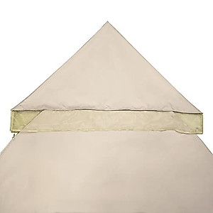 Yescom 10'x10' Water Resistant Canopy Top Replacement for Arrow Gazebo Dual Tier Beige Outdoor Garden Yard Patio Cover