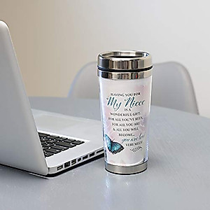 Elanze Designs Niece You are Loved 16 Oz Stainless Steel Travel Mug with Lid