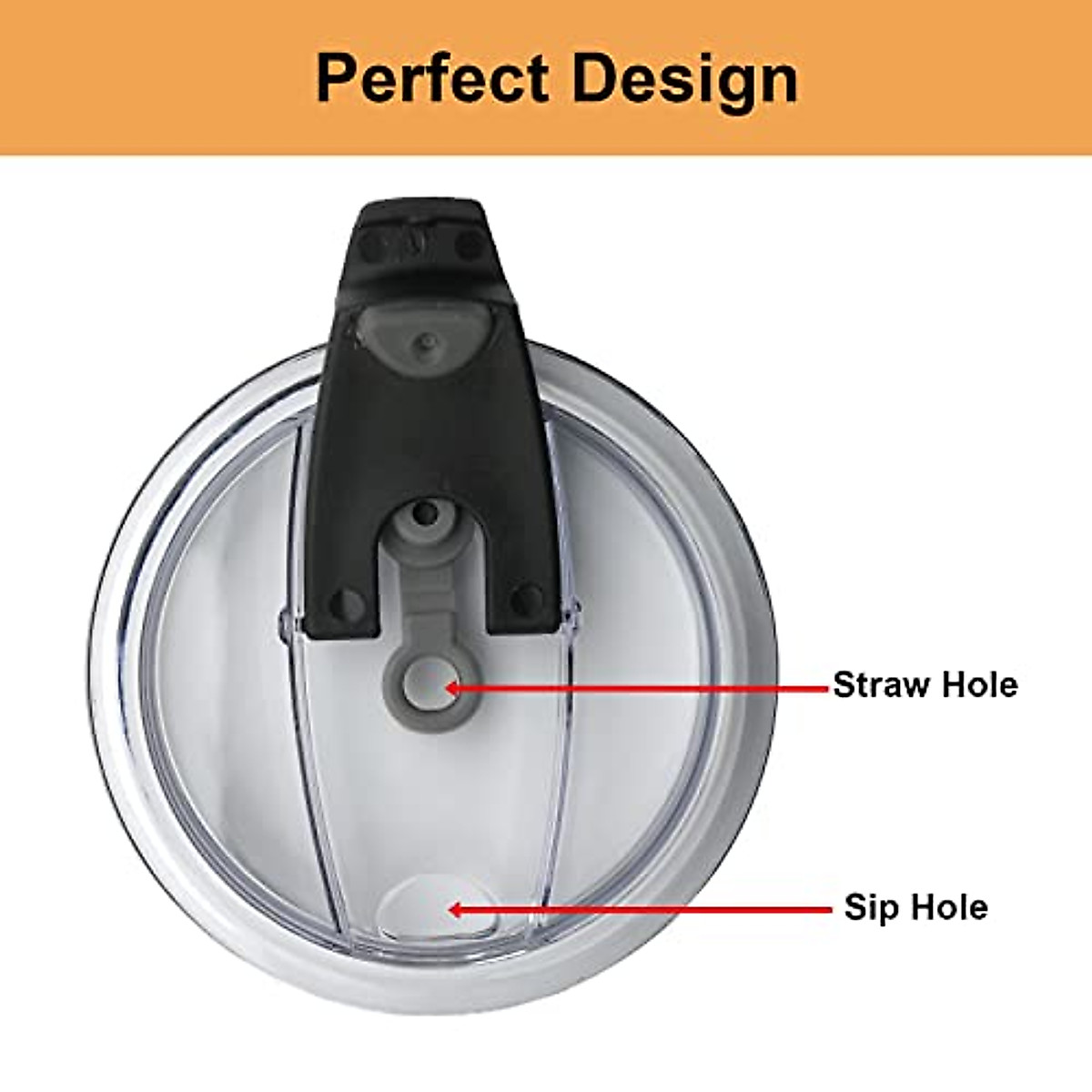 Wotermly Tumbler Replacement Lids for 30 oz tumblers, Spill Proof Splash Resistant Lids Covers Fit for YETI Rambler and More Coffee Mugs (2WhiteLids)