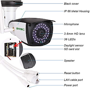 SV3C 5MP WiFi IP Camera Outdoor, Dual Band 2.4GHZ 5GHZ WiFi Security Cameras, Exterior Onvif Cam Support RTSP Browser Viewing, Human Motion Detection, Two-way Audio, IP66 Waterproof, SD Card Recording