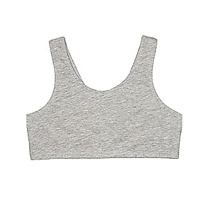 Fruit of the Loom girls Cotton Built-up Stretch Sports training bras, Heather Grey/Bittersweet Pink/White, 38 US