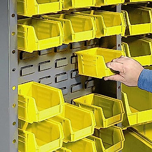 Global Industrial Bin Cabinet with 156 Yellow Bins, 38x24x72, Assembled