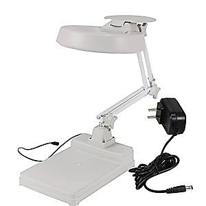 Zorvo LED Magnifying Glass Desk Lamp for Close Work,10x Magnification lamp with Large Glass 5" Diameter- Lighted Magnifier for Reading, Crafts & Pro Tasks Hobby Adjustable Arm
