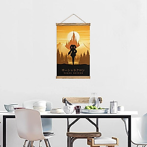 BAWUTZ Sasha Necron Maou Gakuin Scroll Poster Wall Fabric Decor Hanging Paintings Wood Frame Hanger Magnetic Kit Holder Print Picture for Living Room Bedroom Decoration