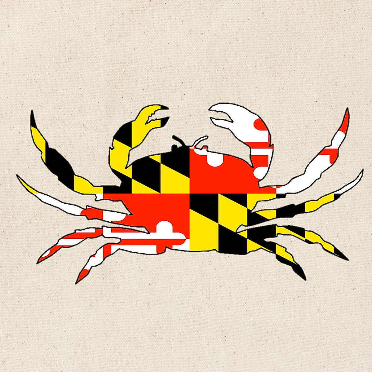 CafePress Maryland Crab Tote Bag Natural Canvas Tote Bag, Reusable Shopping Bag