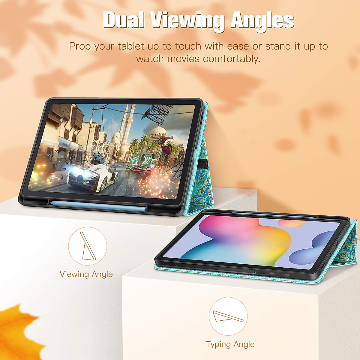 Fintie Folio Case for Samsung Galaxy Tab S6 Lite 10.4 Inch 2024/2022/2020 with S Pen Holder, Soft TPU Back Slim Fit Cover Auto Sleep/Wake, Shades of Blue