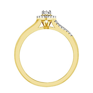 Eternal Bliss 1/6 cttw Round Natural Diamond Ladies Engagement Ring Solid In 10K Yellow Gold (7)
