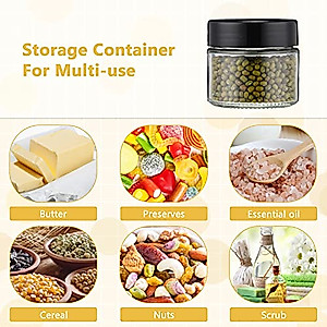 60 Pieces Glass Jars with Lids Clear Small Mason Jars Empty Round Glass Spice Jars Wide Mouth Canning Jars Storage Refillable Empty Cosmetic Containers for Lotions Cream Powders Beauty Product (4 oz)