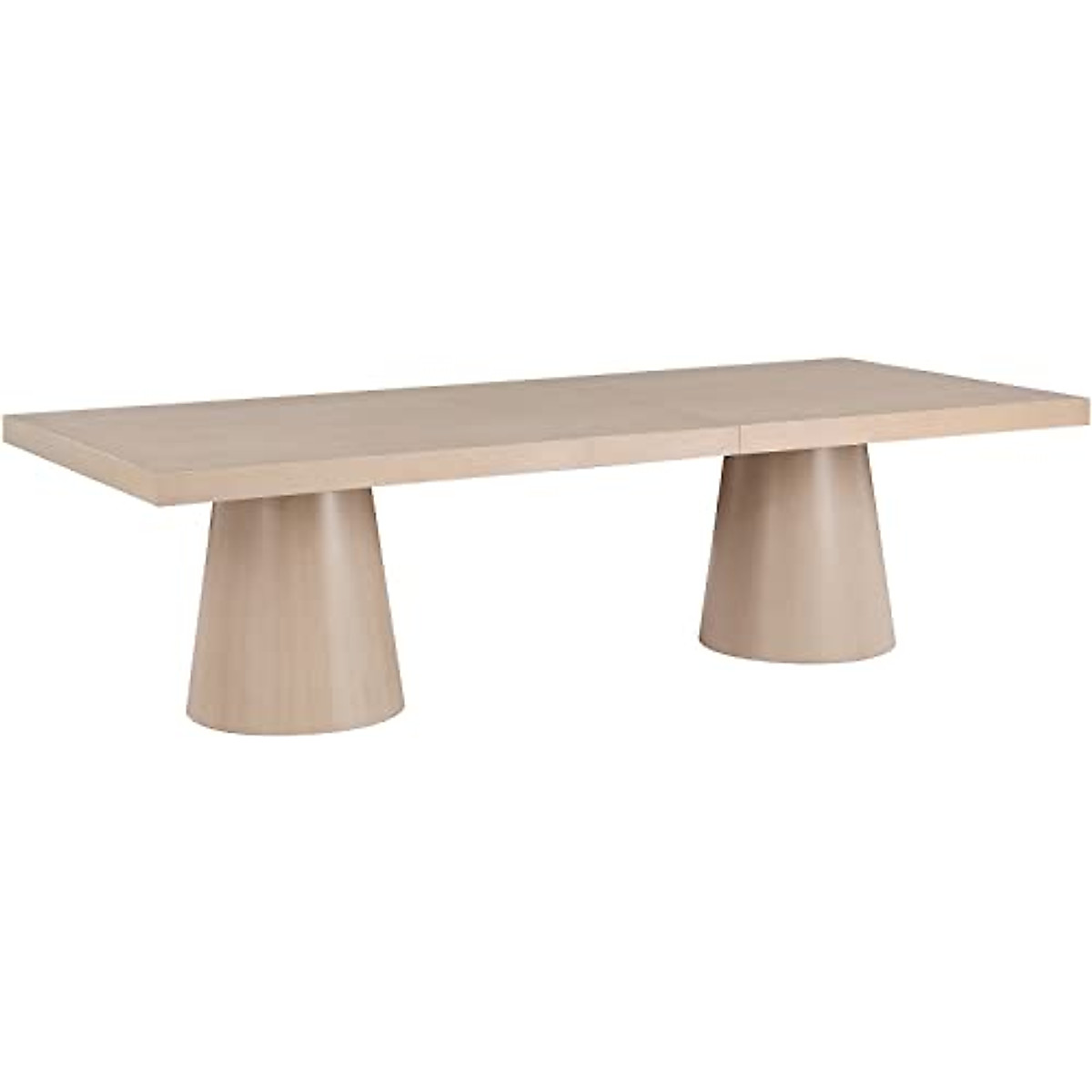 Meridian Furniture 502Oak-T Tavolo Collection Modern | Contemporary Dining Table, Rich Natural Oak Finish, MDF With Natural Oak Veneer, 2 Table Leaves Included, 95" / 113.5" / 132" W x 47.5" D x 31" H