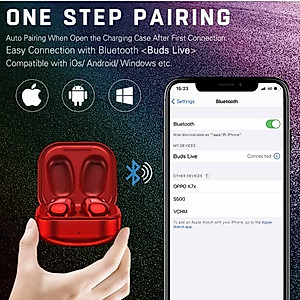 UrbanX Street Buds Live True Wireless Earbud Headphones for Samsung Galaxy S10 Lite - Wireless Earbuds w/Active Noise Cancelling - RED (US Version with Warranty)