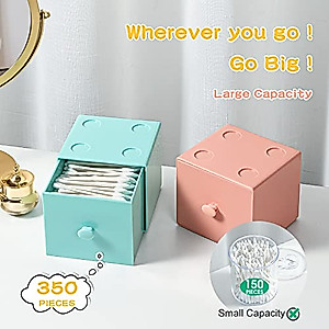 Qtips Holder Bathroom set Organizer and storage for Countertop,black q tip holder Drawer Organizer for Cotton Ball, Cotton Swab box,q-tip Cotton Round Pads holder, Floss pick dispenser (White)